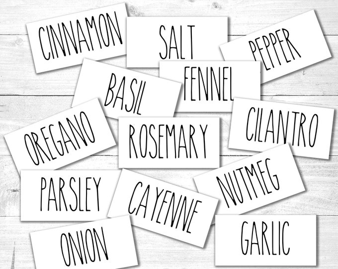 Custom Spice Jar Labels Vinyl Decal/sticker - Etsy