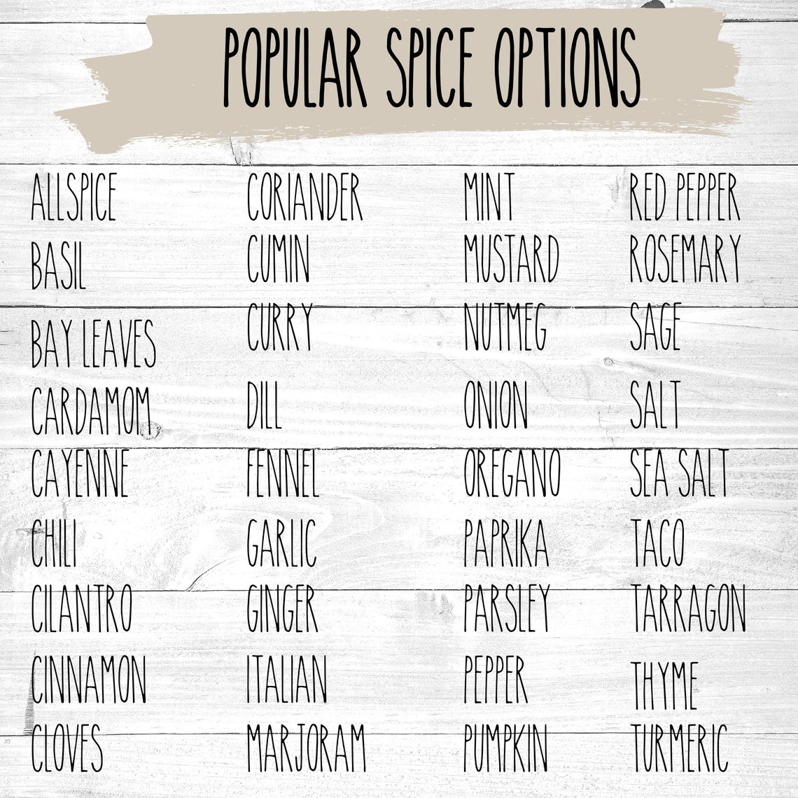 Rae Dunn Inspired Spice Decals Farmhouse Spice Jar Decals - Etsy