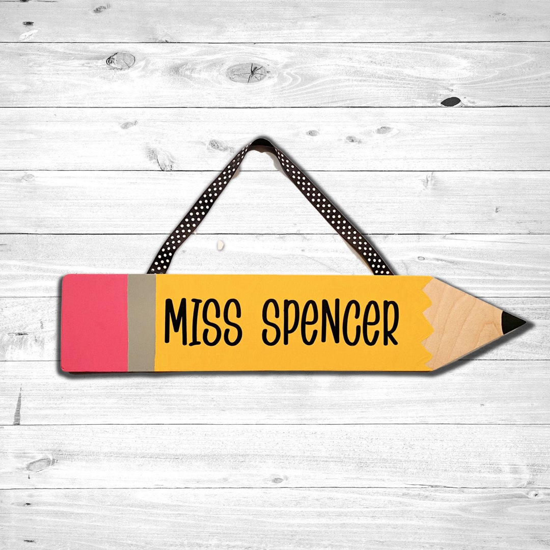 Pencil Teacher Sign | Personalized Classroom Sign | Teacher Sign ...