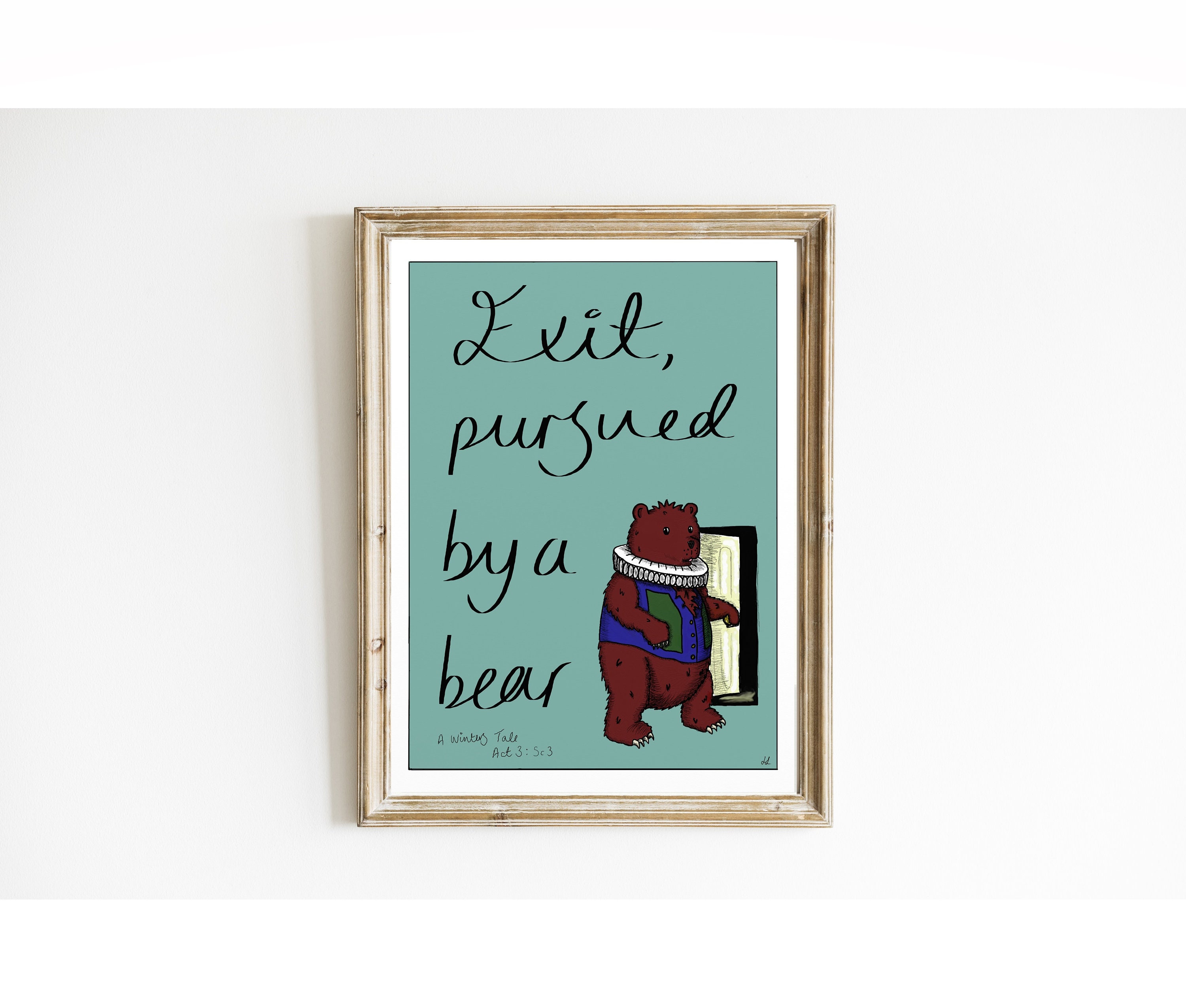 Exit Pursued by Bear Shakespeare Quote A4/A5 Prints - Etsy