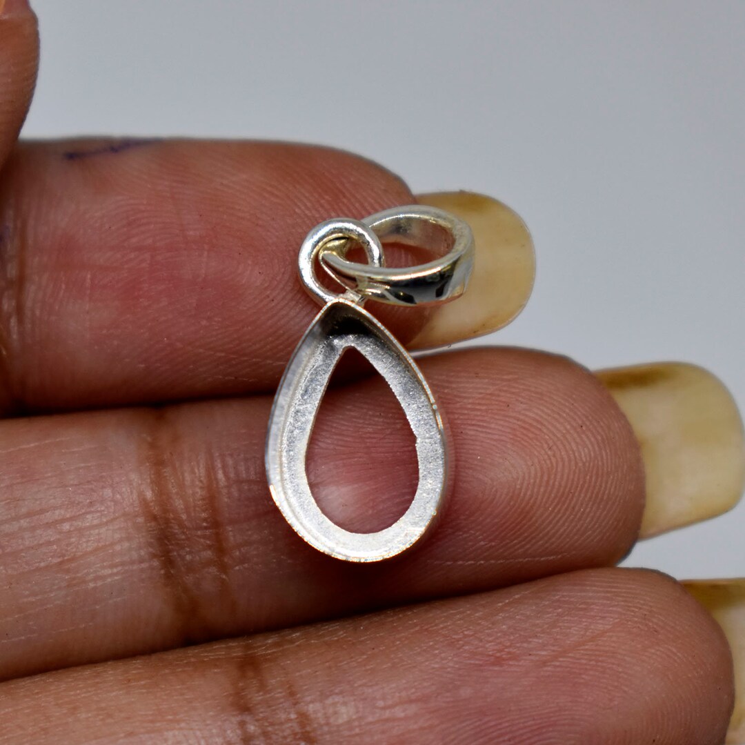 Pear Mounting 925 Sterling Silver Mount Bezel Setting, Teardrop Shape ...
