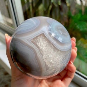 Spectacular Blue Lace Agate Sphere With Druzy 912grams (one of Most ...