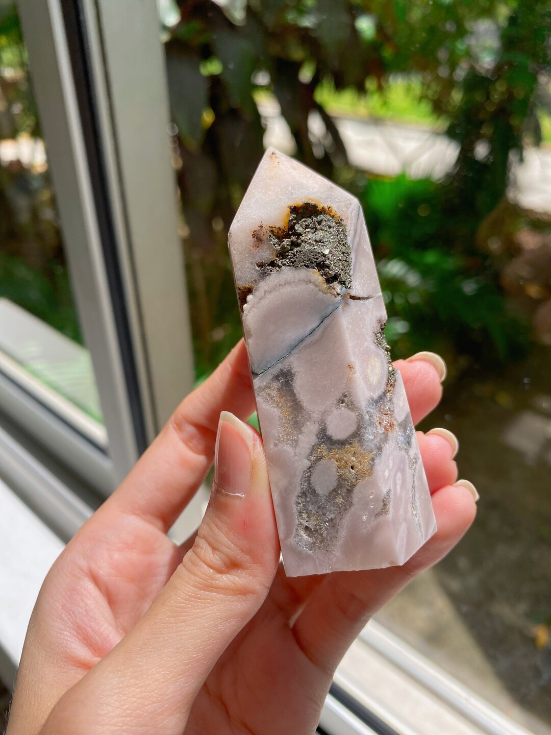 Special Pyrite Flower Agate Tower only Manage to Find a Small Limited ...