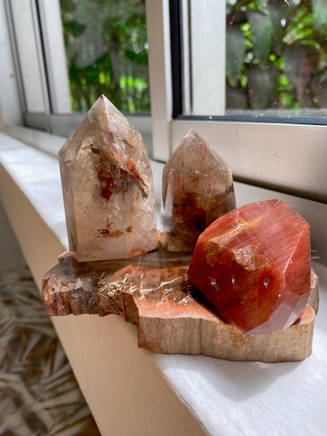 Garden Quartz Tower With Rainbow Lodolite Scenic Quartz - Etsy