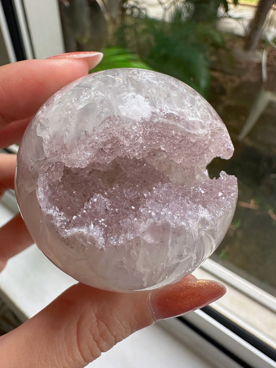Sugar Pink Amethyst Sphere From Uruguay (5cm), Rainbow Amethyst, Galaxy ...