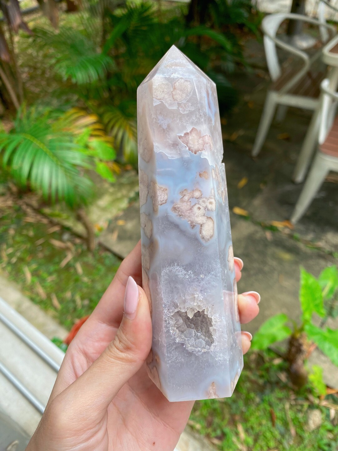 Dreamy Blue Flower Agate Druzy Tower (love the Actual Floral Formation ...