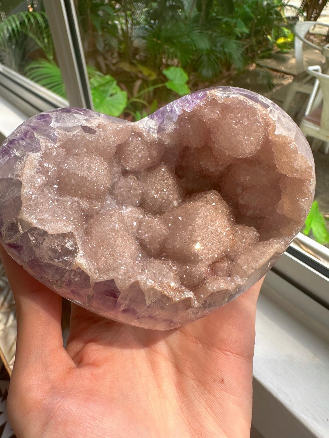 RARE Sugar Amethyst Heart From Uruguay (with Stand) Heart Crystal ...