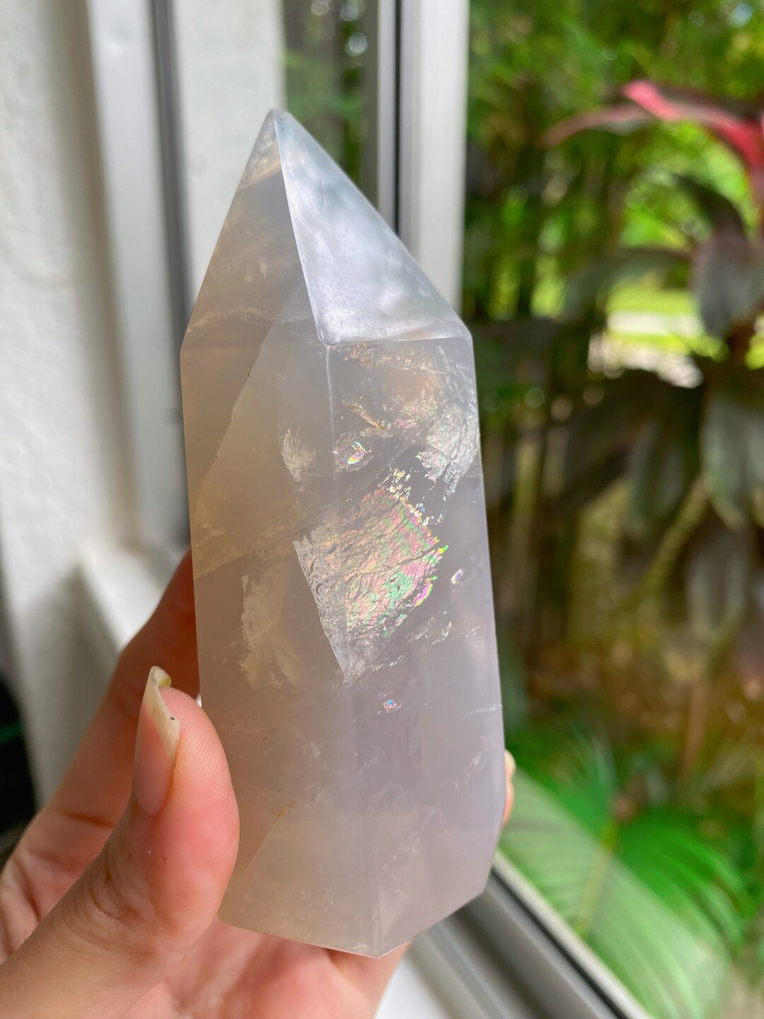 Blue Rose Quartz With Rainbow Tower (dreamy and Translucent) - Etsy