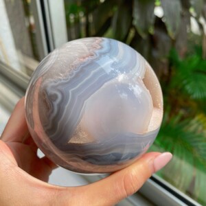 Spectacular Blue Lace Agate Sphere With Druzy 912grams (one of Most ...