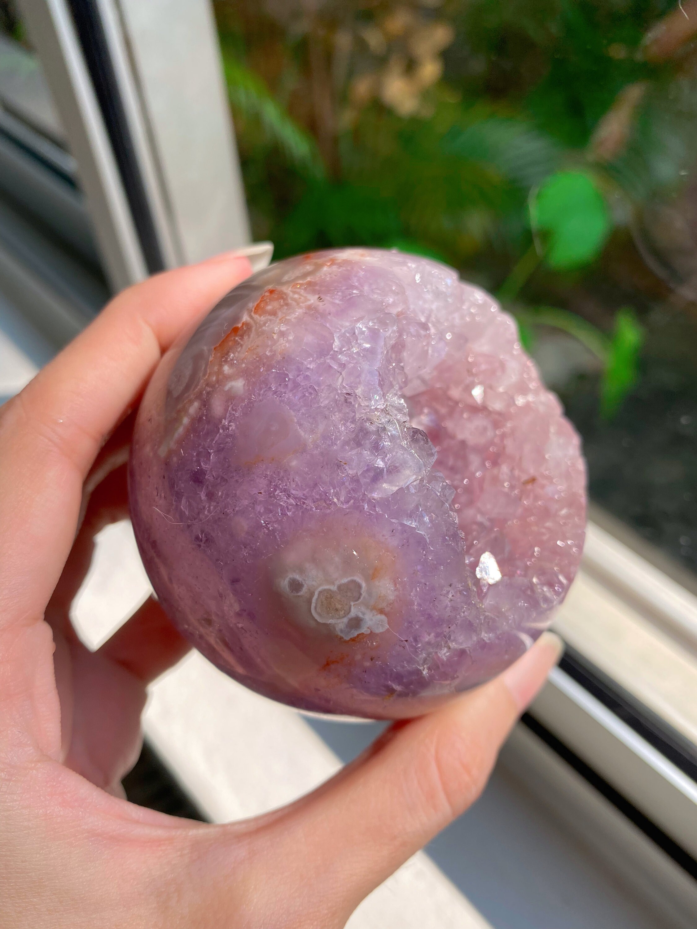 Beautiful Flower Agate With Amethyst Sphere - Etsy