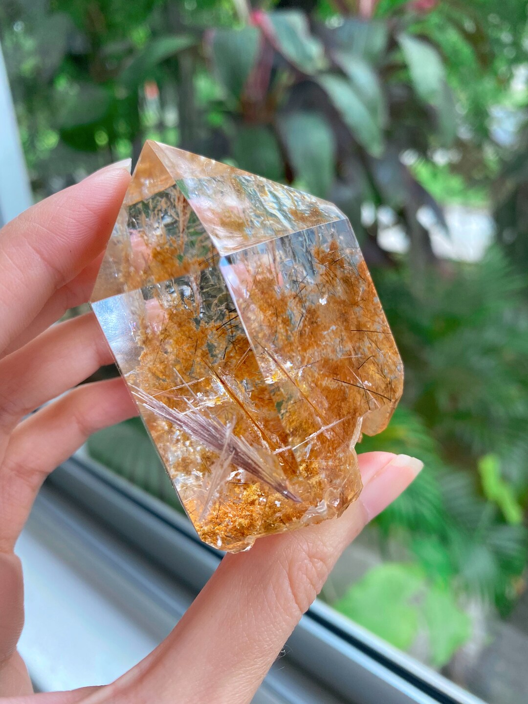 RARE Pink Rutile Tower in Super Clear Quality With Natural Back ...