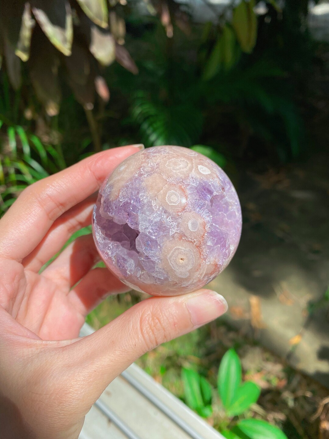 Double Druzy Pink Amethyst Sphere - Etsy