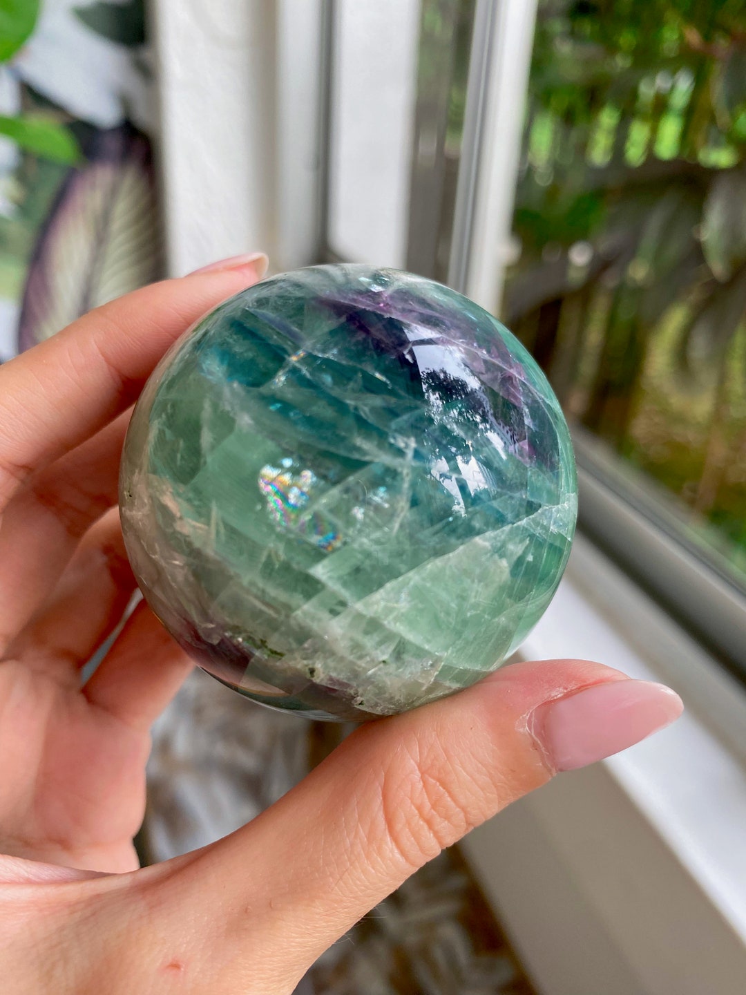 Fluorite With Feather Inclusion Sphere - Etsy