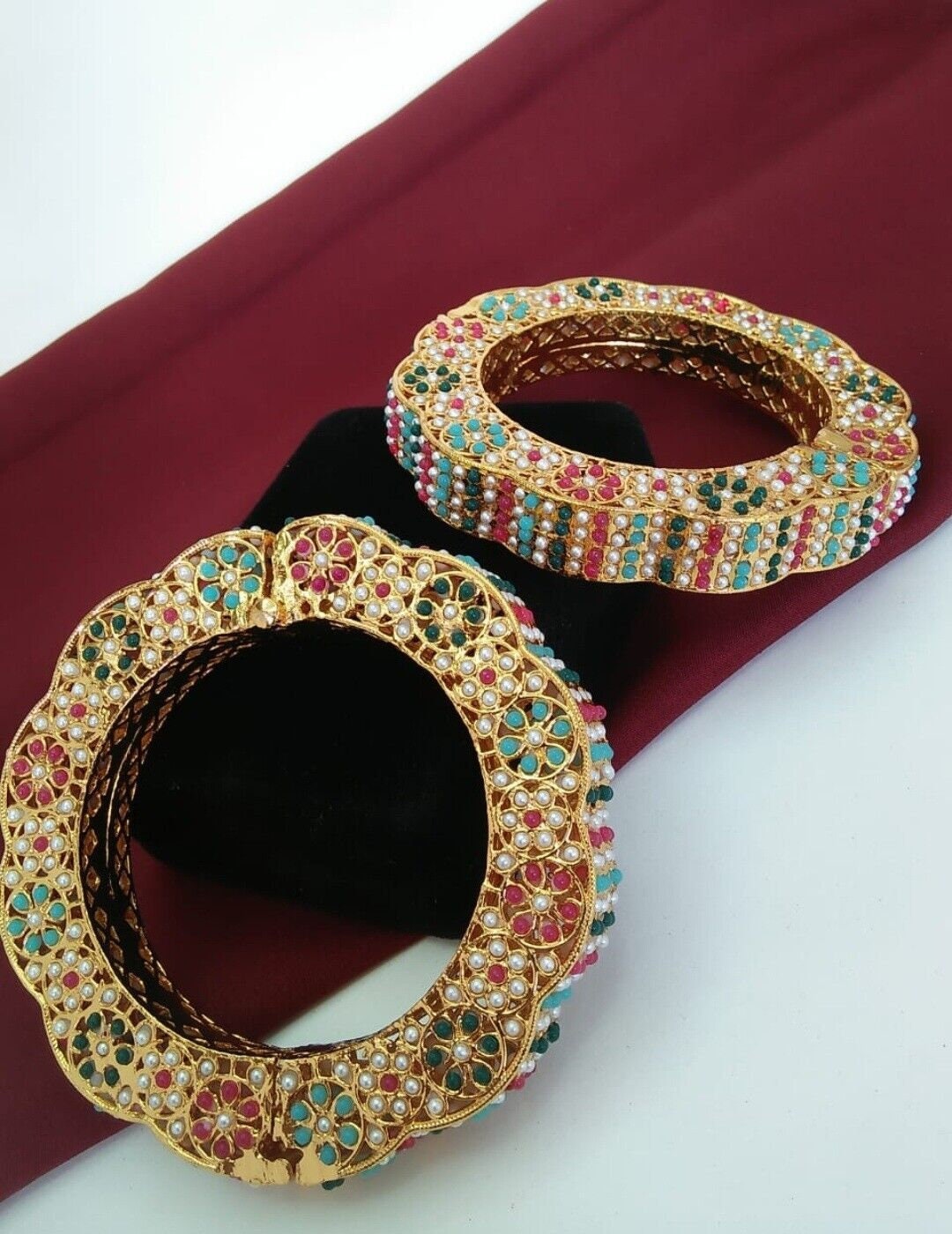 Pachali Bangles / Rajwadi Kada / Meenakari Openable Kada/indian Kada ...