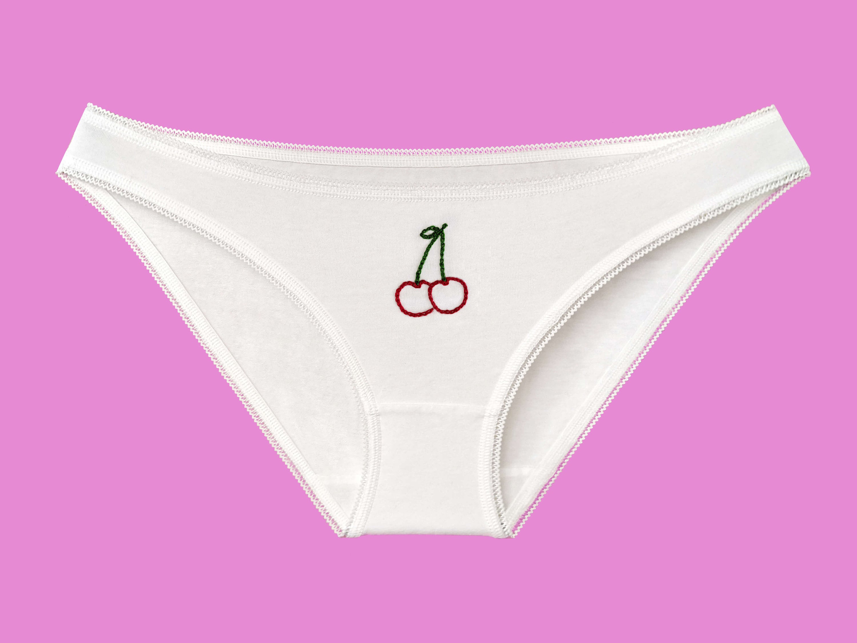 Cherry Panties Hand Embroidered Cotton Knickers Tuttifrutti Pants