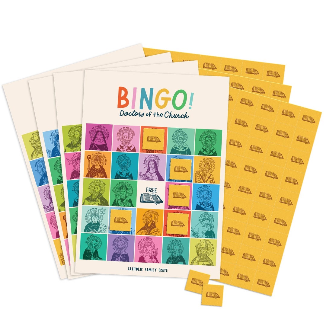Doctors of the Church Bingo - Catholic Bingo Game - Catholic Party Game ...