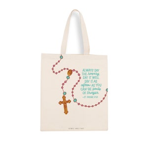 Rosary Tote Bag, Catholic Tote Bag, Saint Padre Pio, St. Padre Pio ...