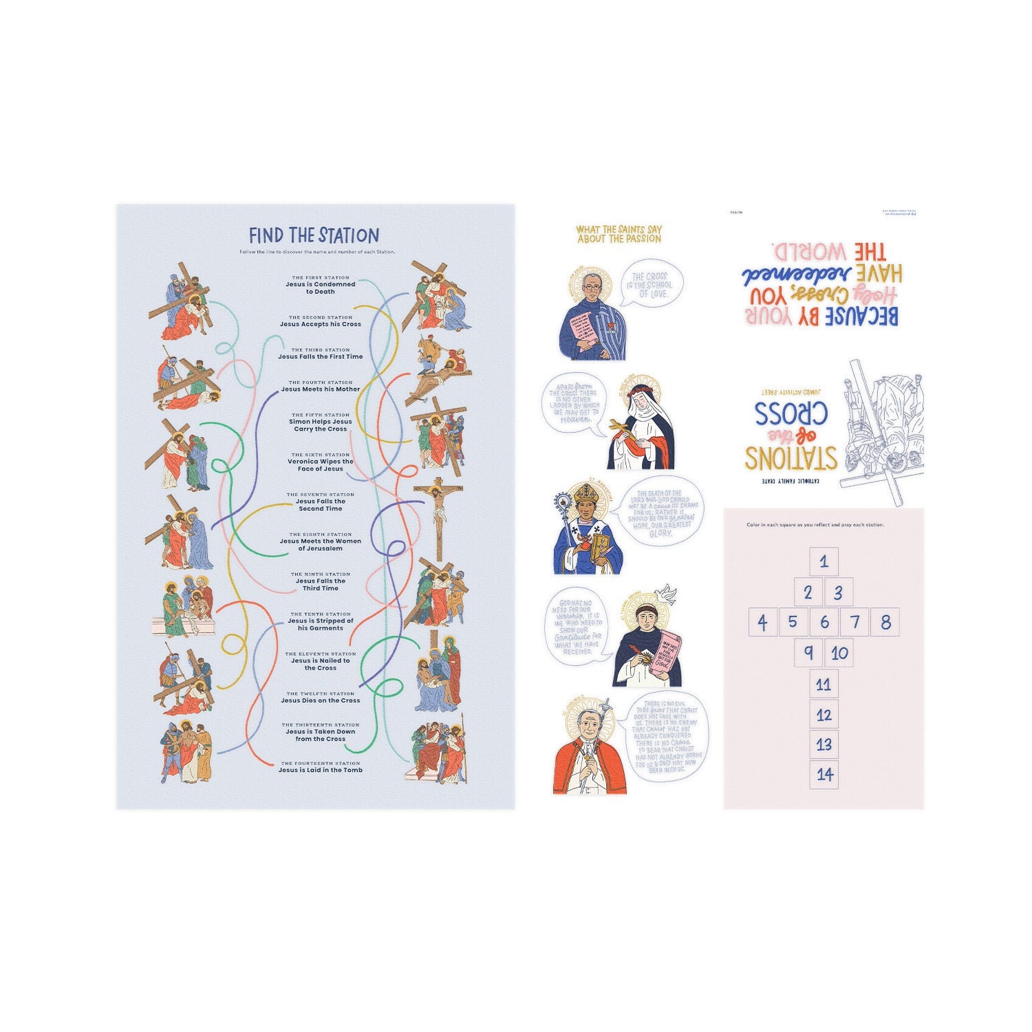 Stations of the Cross Jumbo Activity Sheet - Pack of 3 - Etsy