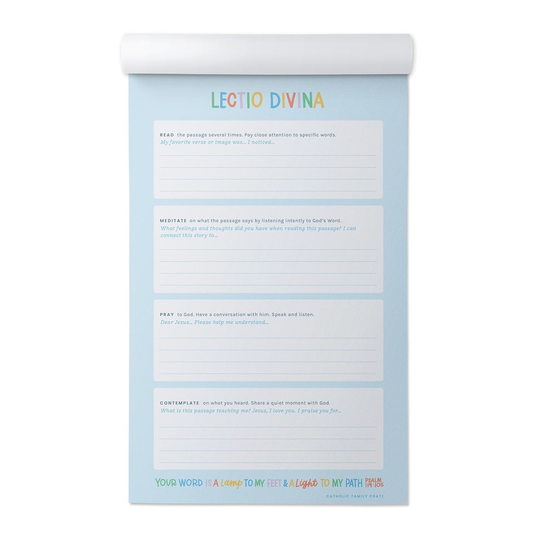 Children's Lectio Divina Notepad - Kids Prayer Journal - Family Bible ...