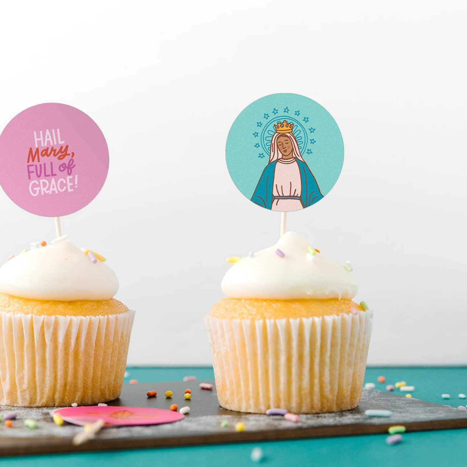 Mary Cupcake Toppers - Etsy