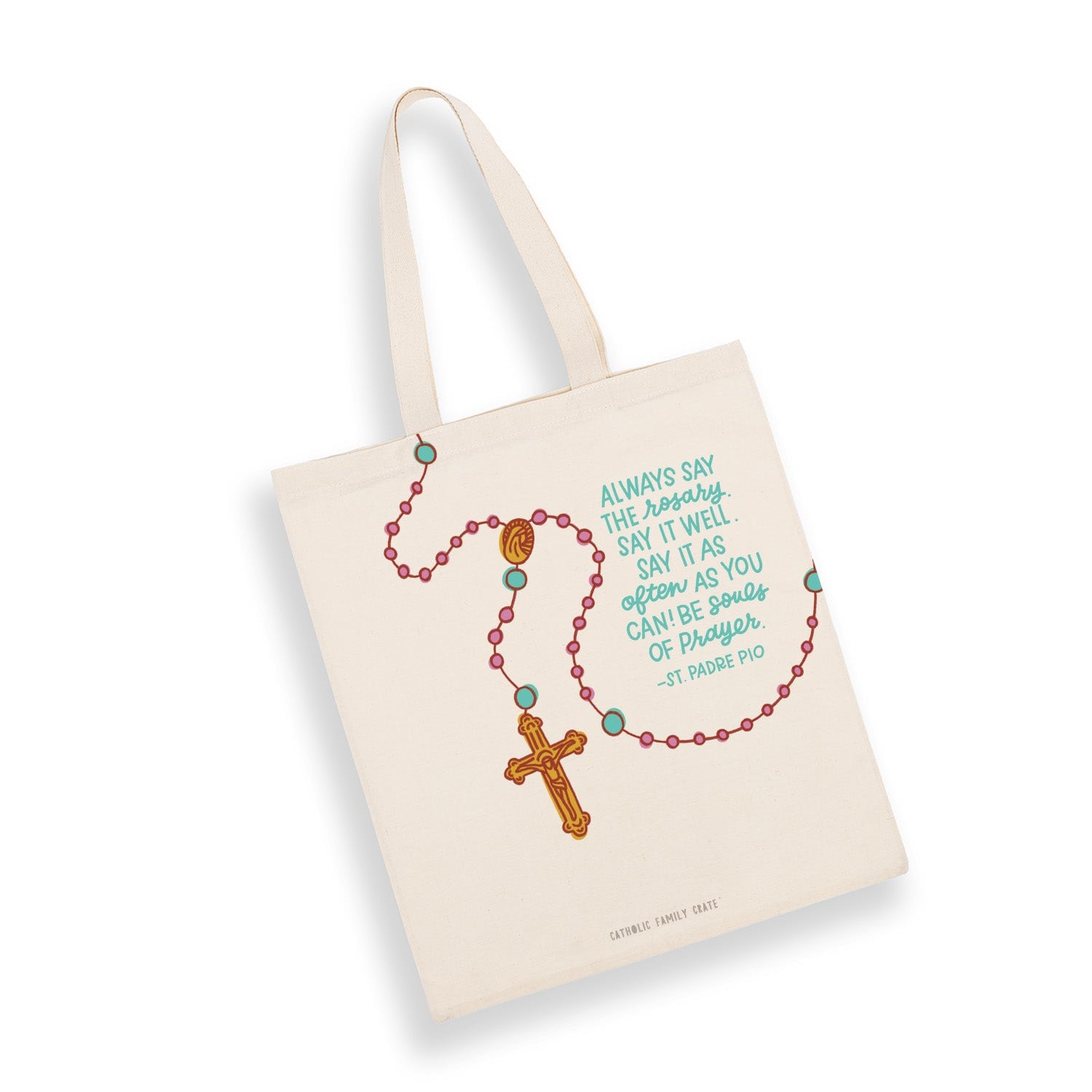 Rosary Tote Bag, Catholic Tote Bag, Saint Padre Pio, St. Padre Pio ...