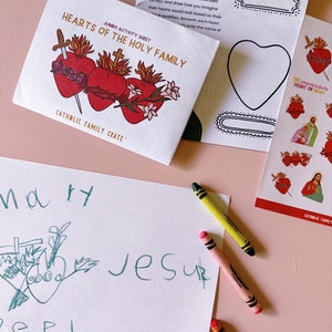 Holy Family Hearts Jumbo Activity Sheet - 3 Pack - Catholic Coloring ...