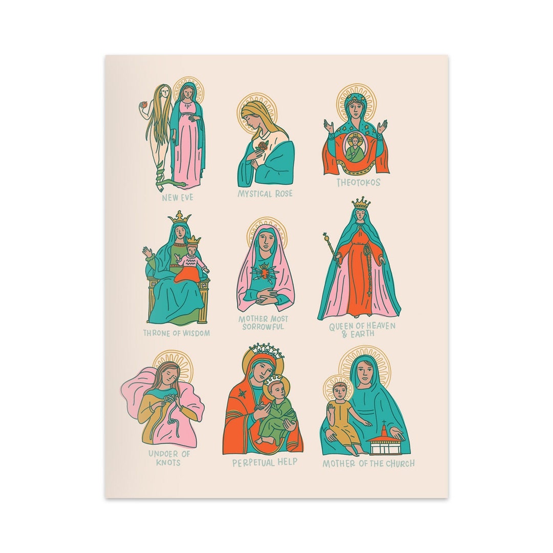 Names of Mary Greeting Cards (set of 8) - Catholic Greeting Card ...