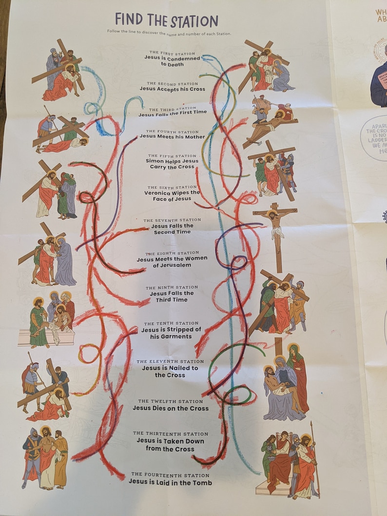 Stations of the Cross Jumbo Activity Sheet Pack of 3 - Etsy