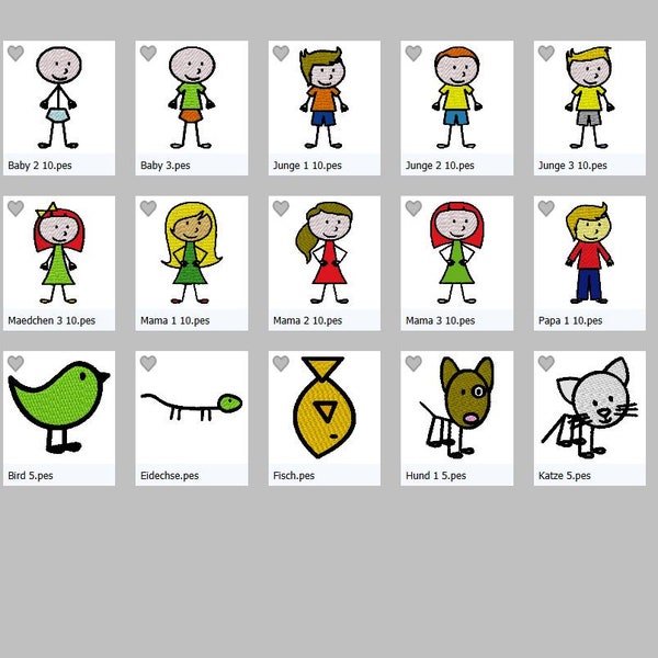 Stick Figure Embroidery Design - Etsy