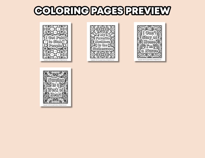 Inspirational Nursing Coloring Pages for Adults, Thanksgiving Coloring ...