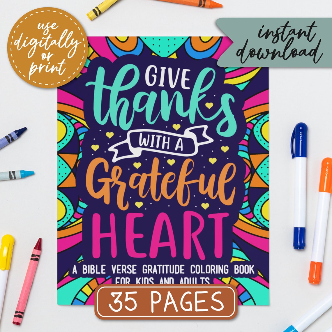 Bible Verses Gratitude Coloring Pages for Kids and Adults, PDF Coloring ...