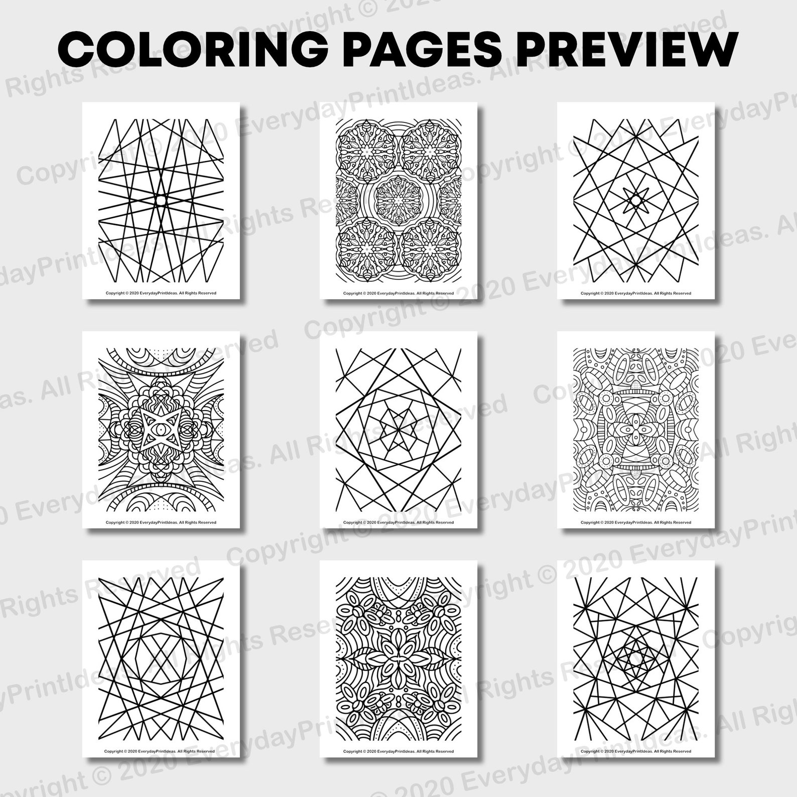 The Beauty of Geometry Coloring Pages for Adults , Geometric Coloring ...