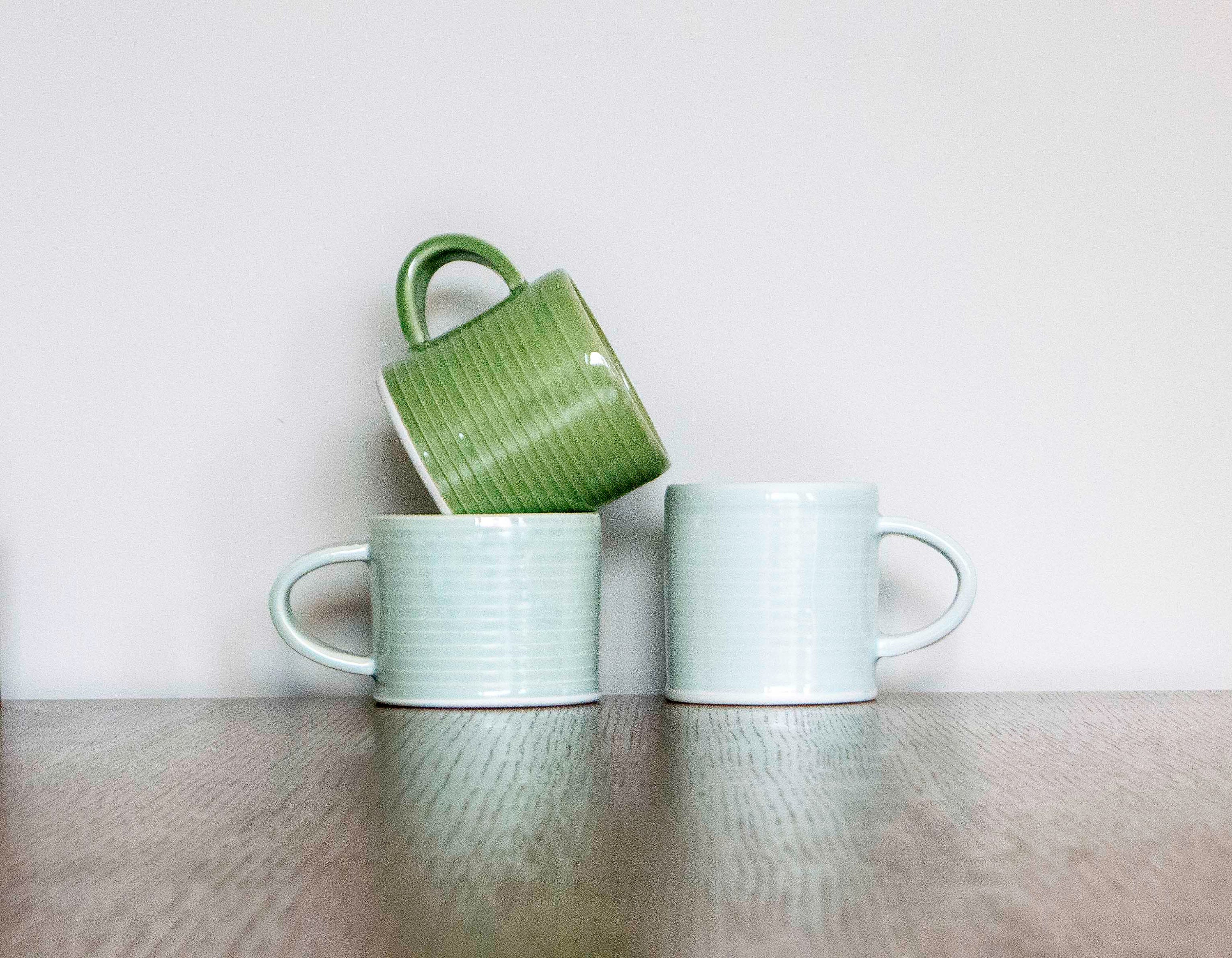 Handmade Porcelain Coffee/tea Mugs With Ribbed Texture - Etsy