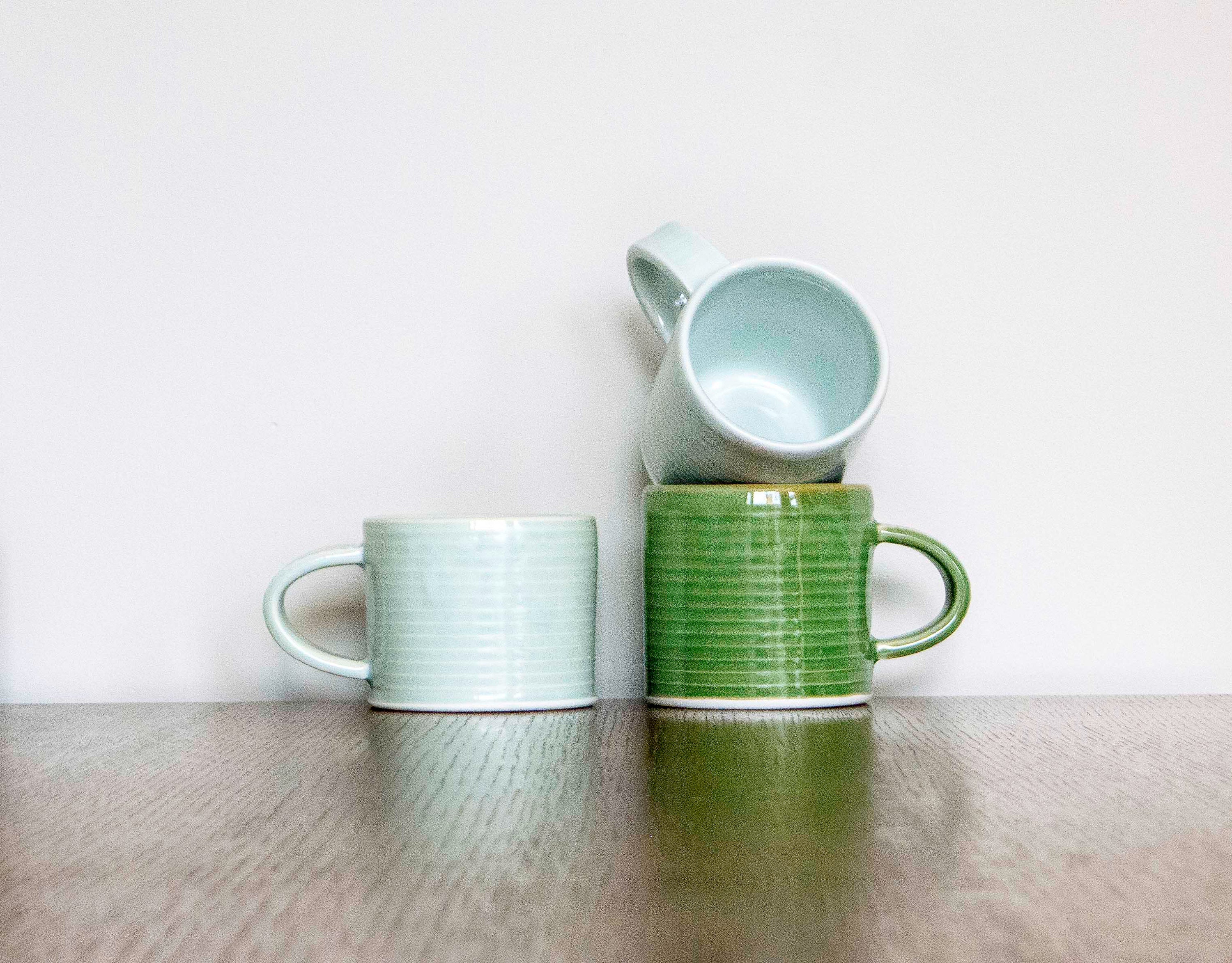 Handmade Porcelain Coffee/tea Mugs With Ribbed Texture - Etsy