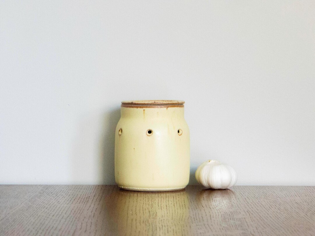 Ceramic Handmade Garlic Keeper in Matte Butter Yellow - Etsy