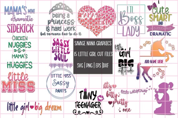 Little Girl Cut File Bundle Svg Png Eps Dxf | Etsy UK