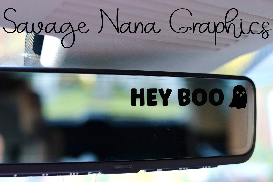 Rearview Mirror Hey Boo Decal Sticker - Etsy