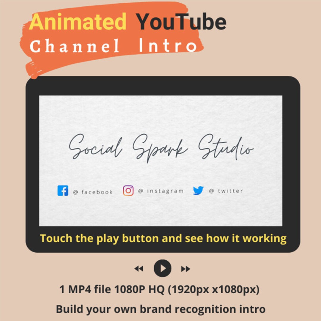 ANIMATED Youtube Channel Intro | Custom Youtube Intro | Personalized ...