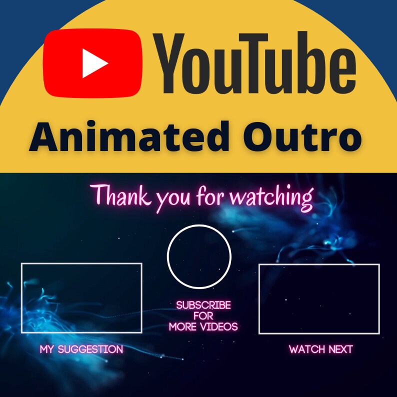 Youtube End Screen, Youtube Outro, Personalized Youtube Animated Outro ...