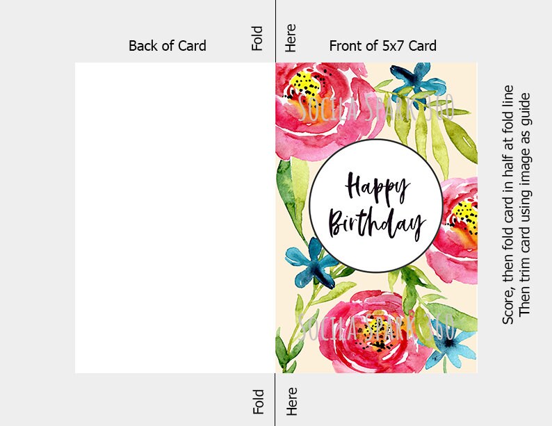 Printable Birthday Card, Downloadable Birthday Card, Digital Birthday ...