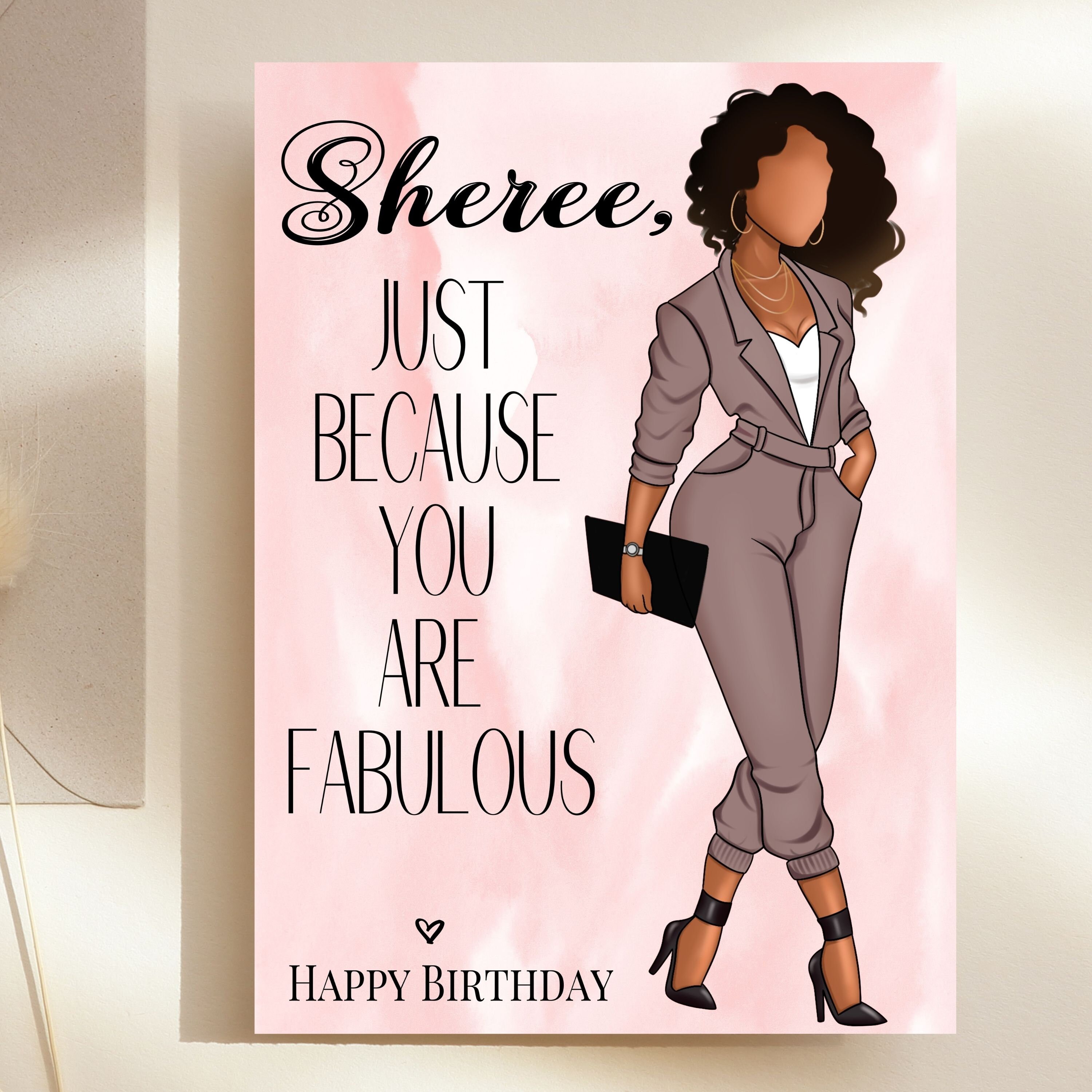 Ethnic Cards Black Woman Birthday Card Personalised Birthday Etsy UK