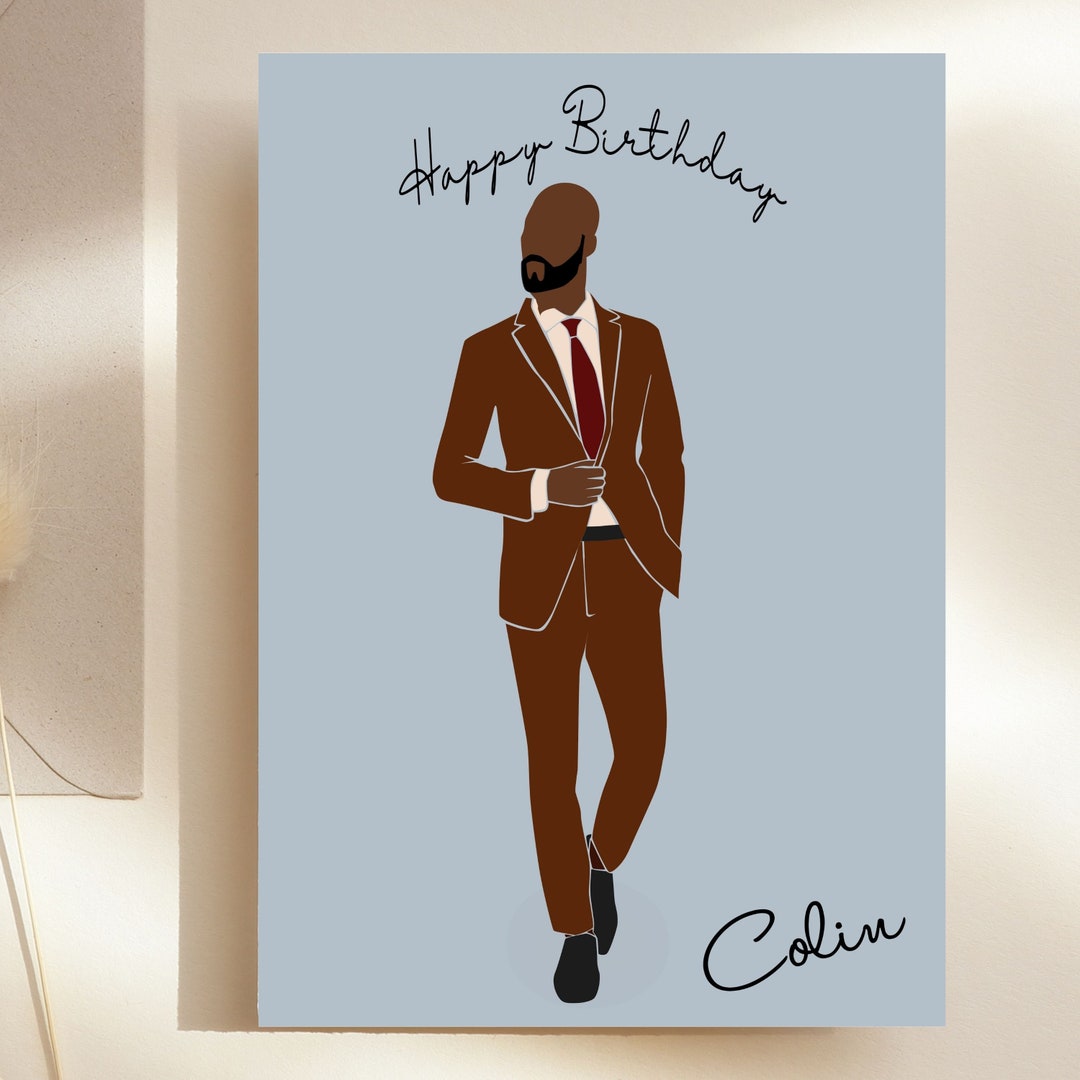 Black Man Greeting Cards, Card for Him, Ethnic Cards, Melanin Cards ...