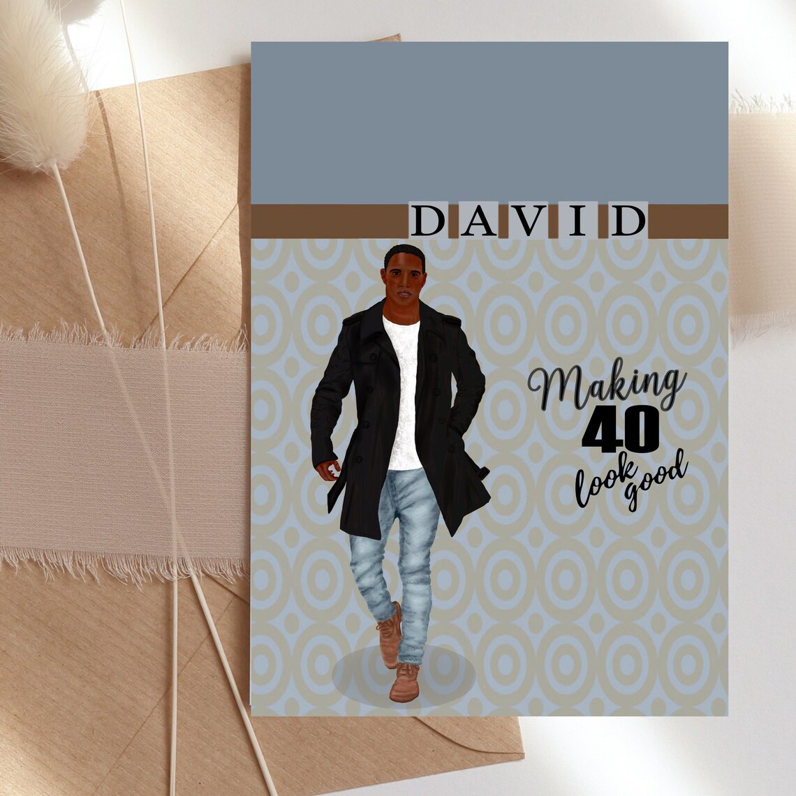 Birthday Card Black Man Card Personalised Birthday Card - Etsy