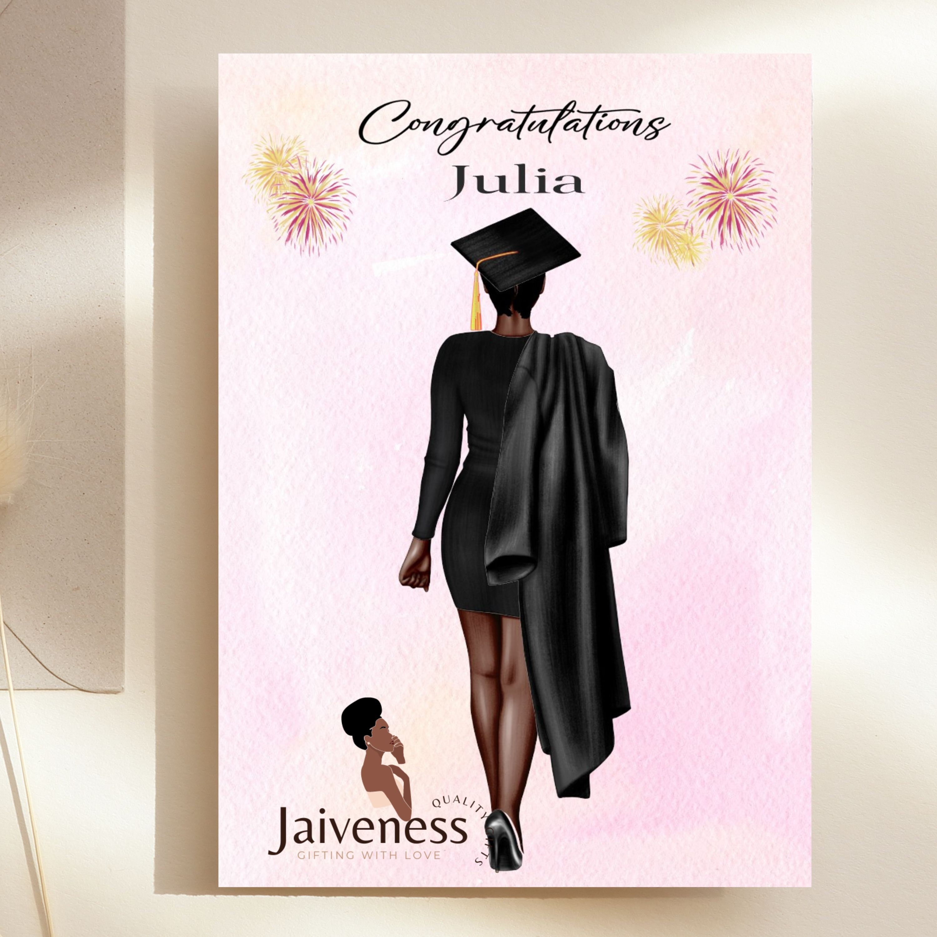Black Girl Graduation Card, Congrats Card, Celebration Card, Graduation ...