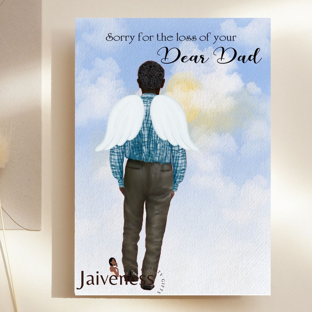 Black Sympathy Card, Can Be Personalised, Sorry for Your Loss Card ...