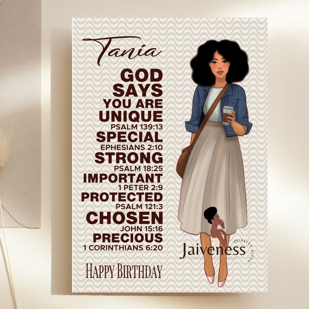 Christian Birthday Card, Christian Greeting Cards, Black Girl Card ...