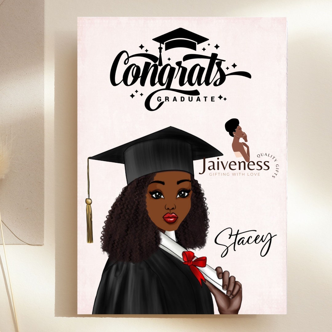 Black Girl Graduation Card, Congratulations Card, Celebration Card ...