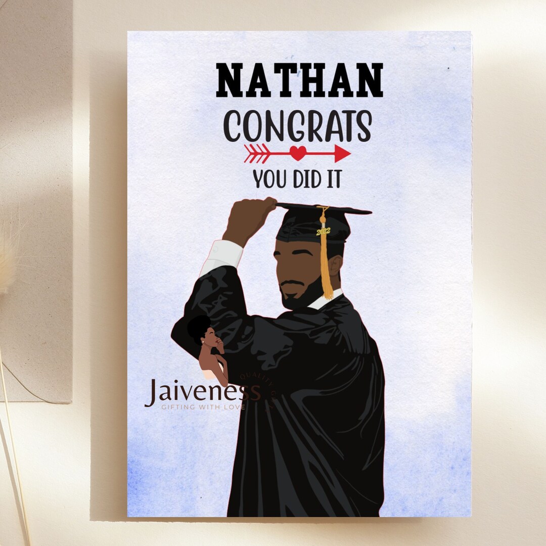 Graduation Greeting, Just Graduated Card, Personalised Graduation Card ...