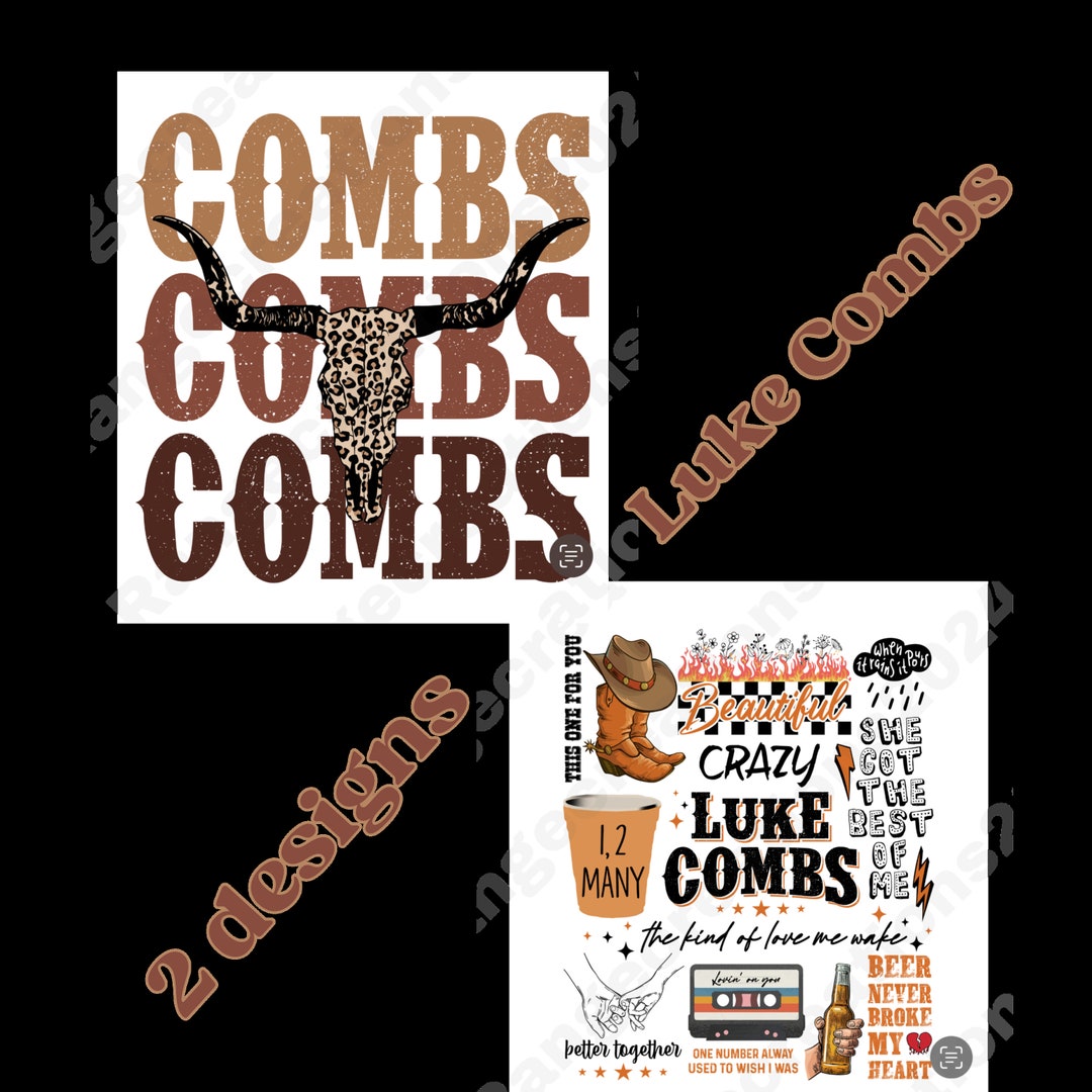 Luke Combs Designs Logos PNG Full Colour Great for Hoody or Tshirt ...