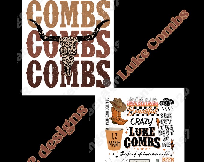 Luke Combs Designs Logos PNG Full Colour Great for Hoody or Tshirt ...